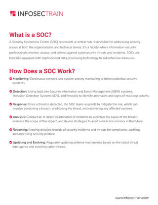 Unlock Your Ultimate SOC Career Guide - Infosectrain | PDF