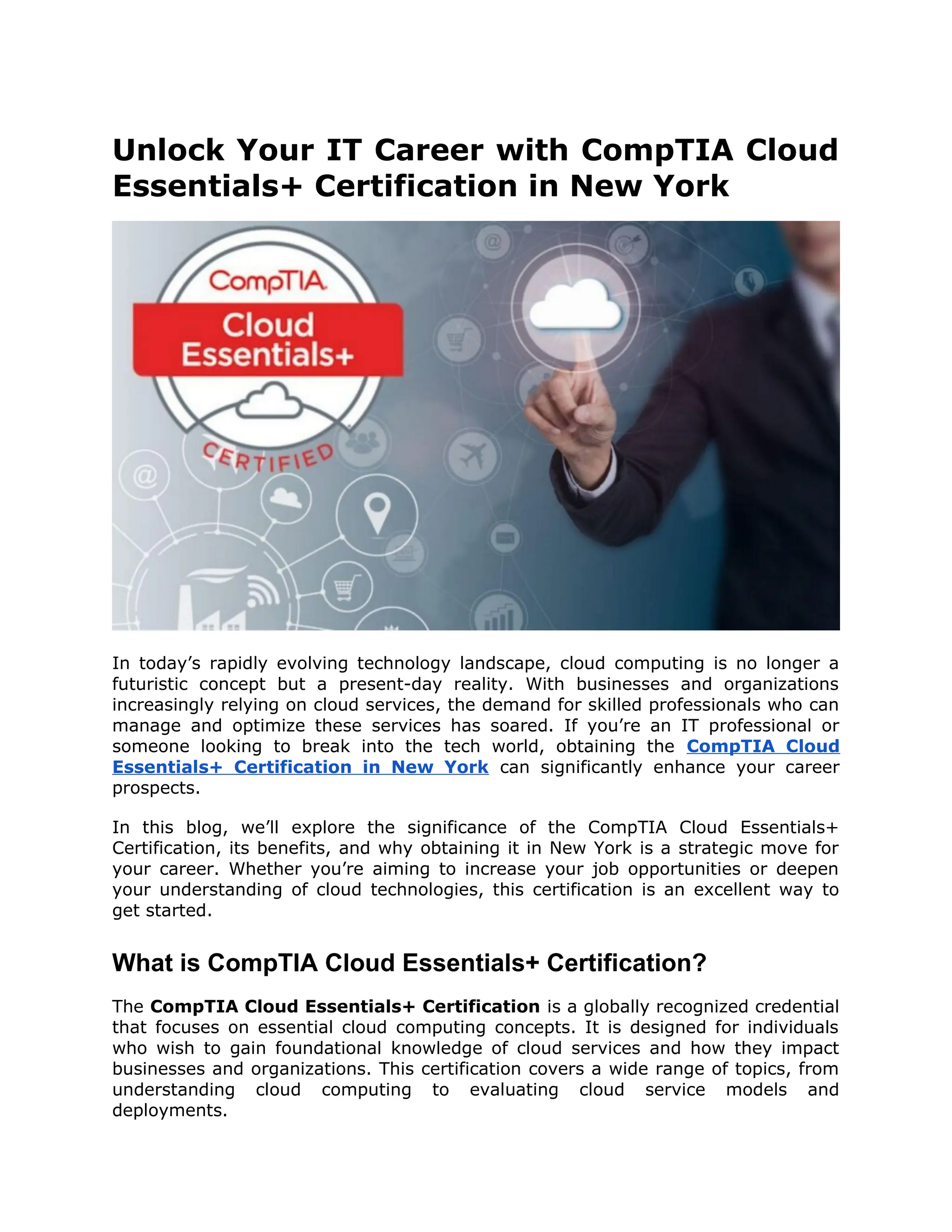 Unlock Your IT Career with CompTIA Cloud Essentials+ Certification in ...