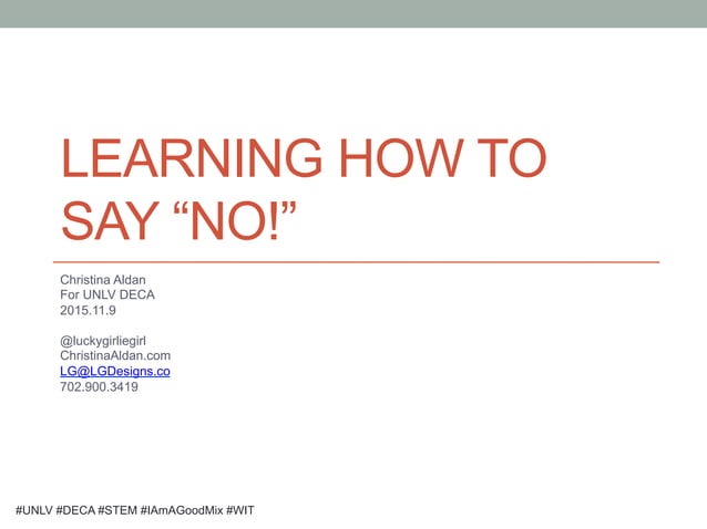 Learning to Say No | PDF | Parenting Babies and Toddlers | Parenting