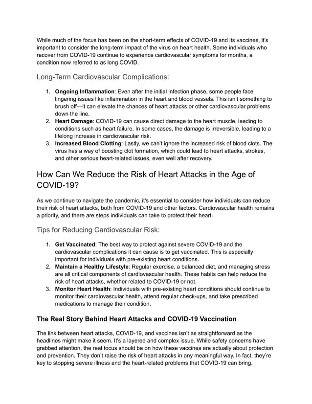 The Real Story of Heart Attacks and Covid Vaccination | PDF