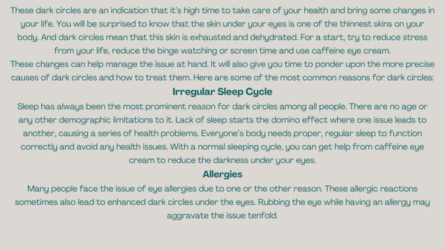 Unmasking Dark Circles: Understanding the Causes | PPT Unmasking Dark Circles: Understanding the Causes | PPT