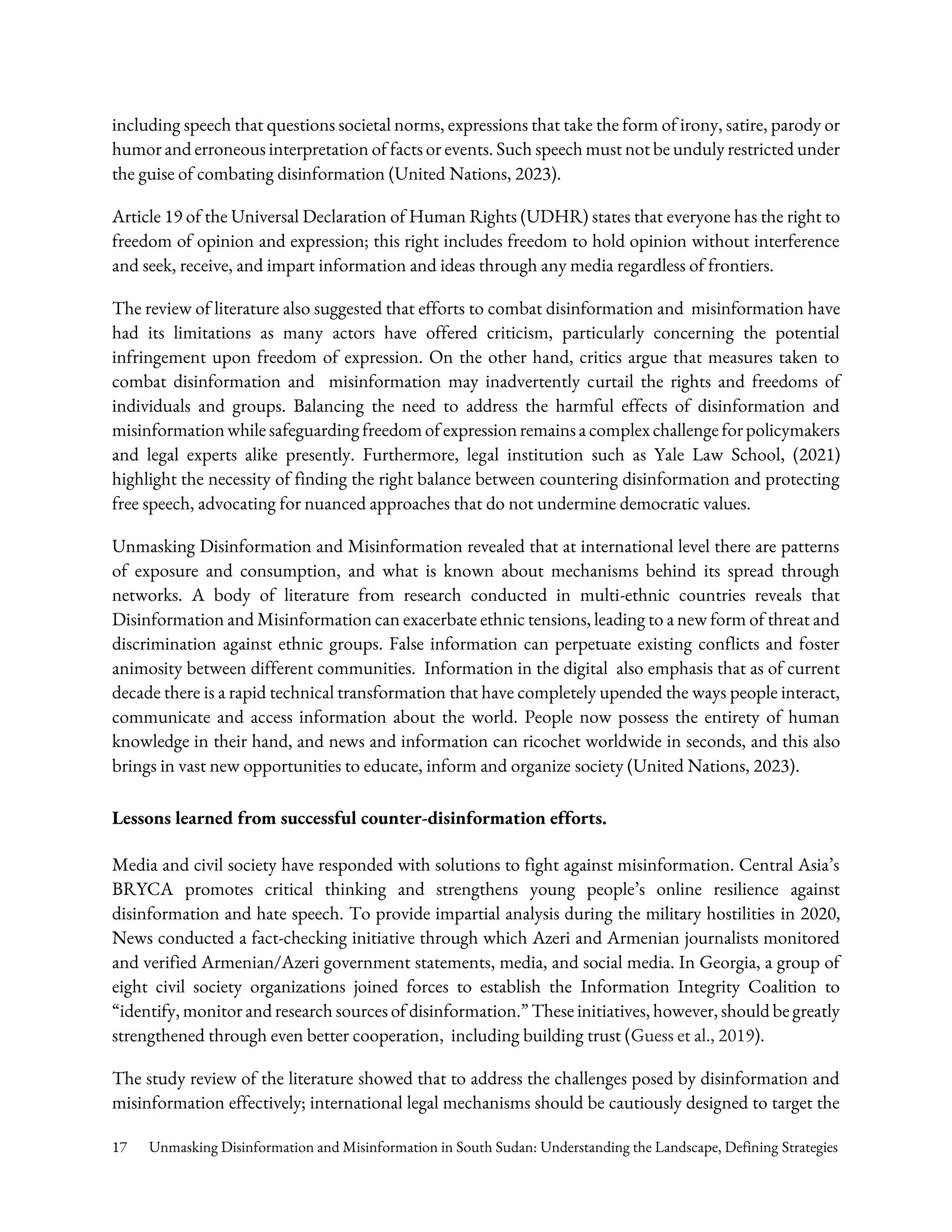 Unmasking Disinformation and Misinformation in South Sudan ...