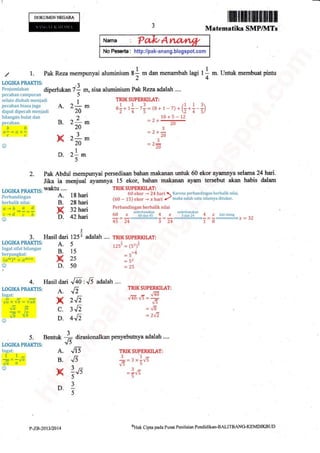 Un mat. smp 2014 paket 1 | PDF