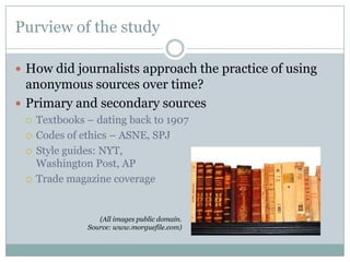 Unnamed attribution: A Historical Analysis of the Journalism Norms ...