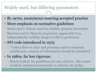 Unnamed attribution: A Historical Analysis of the Journalism Norms ...