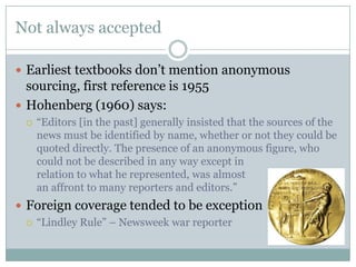 Unnamed attribution: A Historical Analysis of the Journalism Norms ...