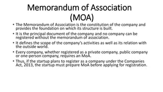 Memorandum of association &article of association | PPTX