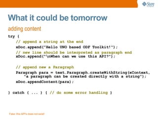 UNO based ODF Toolkit API | ODP | Desktop Publishing | Computer Software and Applications