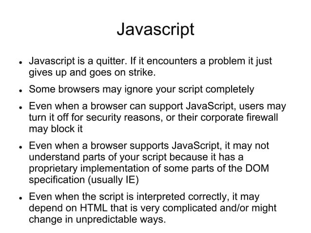 Unobtrusive javascript | PPT