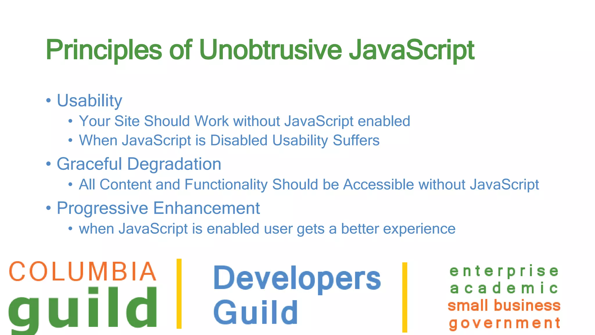 Unobtrusive Javascript Ppt