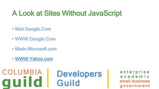 Unobtrusive javascript | PPTX | Web Development | Internet