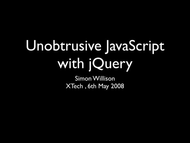 Unobtrusive JavaScript with jQuery | PDF | Web Development | Internet