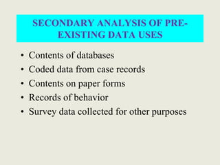 Unobtrusive Research. M.Phil Education 2016 | PPT