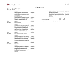 Unofficial College Transcripts of Deepak (Danny) Singh | PDF ...