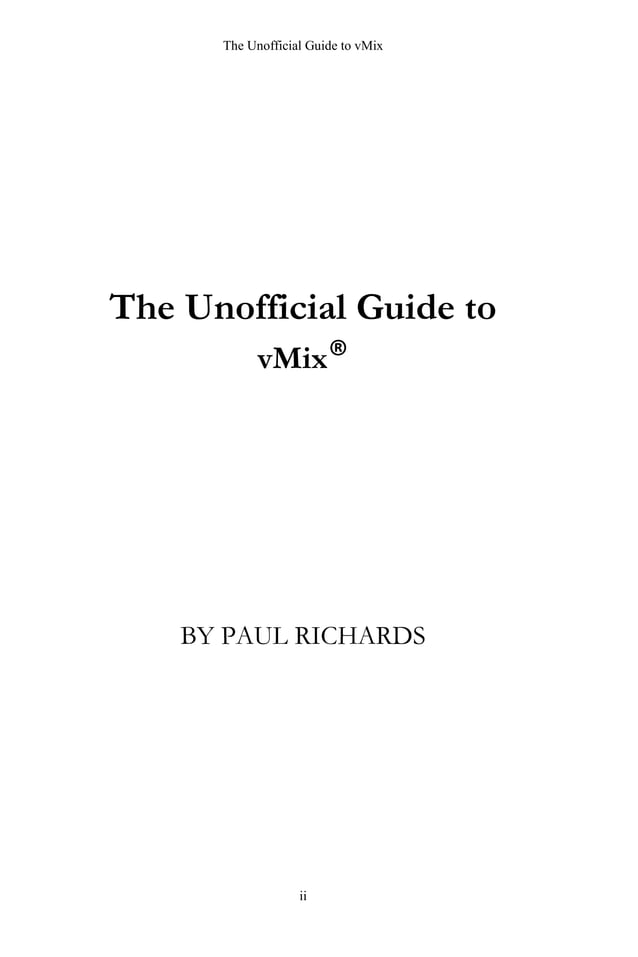 Unofficial guide to vmix by streamgeeks | PDF | Home Entertainment ...