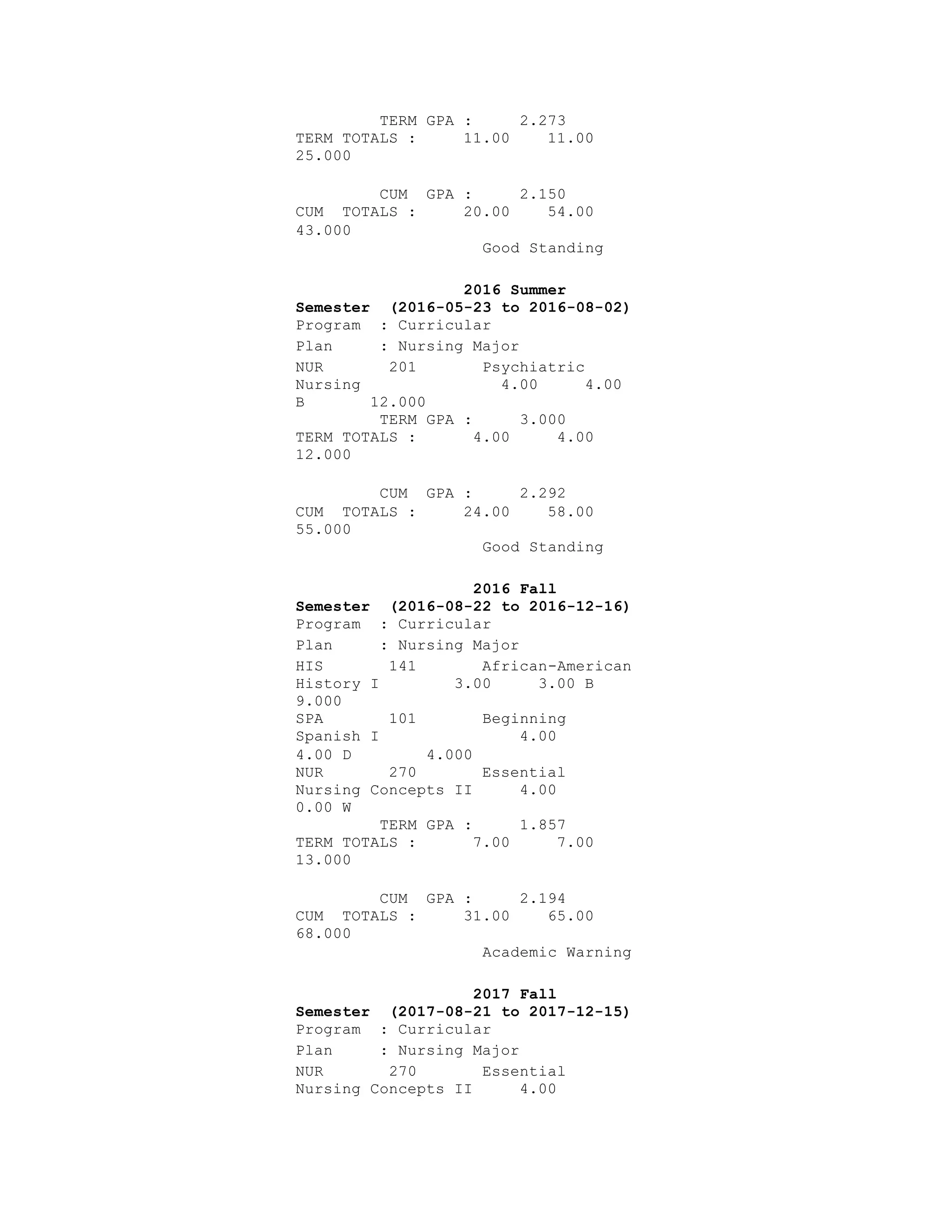 Unofficial transcript | DOCX