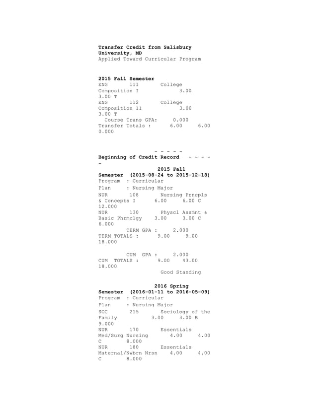 Unofficial transcript | DOCX