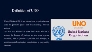 United Nation Organisation An International Organisation | PPT