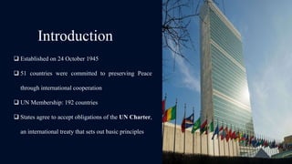 United Nation Organisation An International Organisation | PPTX