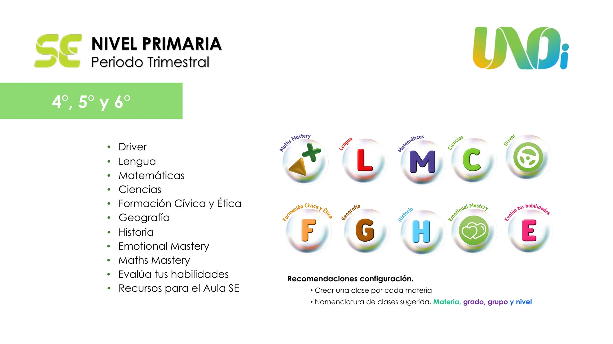 UNOi materias 2024-2025 Completo 2024 2025 | PDF
