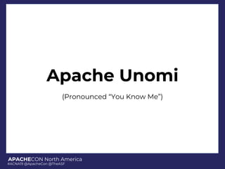 ApacheCon NA 2019 : Adding AI to customer segmentation using Apache Unomi and Apache ...