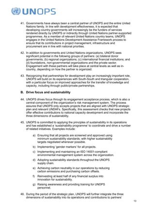 Unops strategy pan 2014 2017 sustainable focus and excellence | PDF