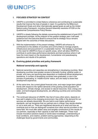 Unops strategy pan 2014 2017 sustainable focus and excellence | PDF