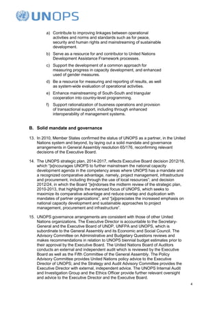 Unops strategy pan 2014 2017 sustainable focus and excellence | PDF