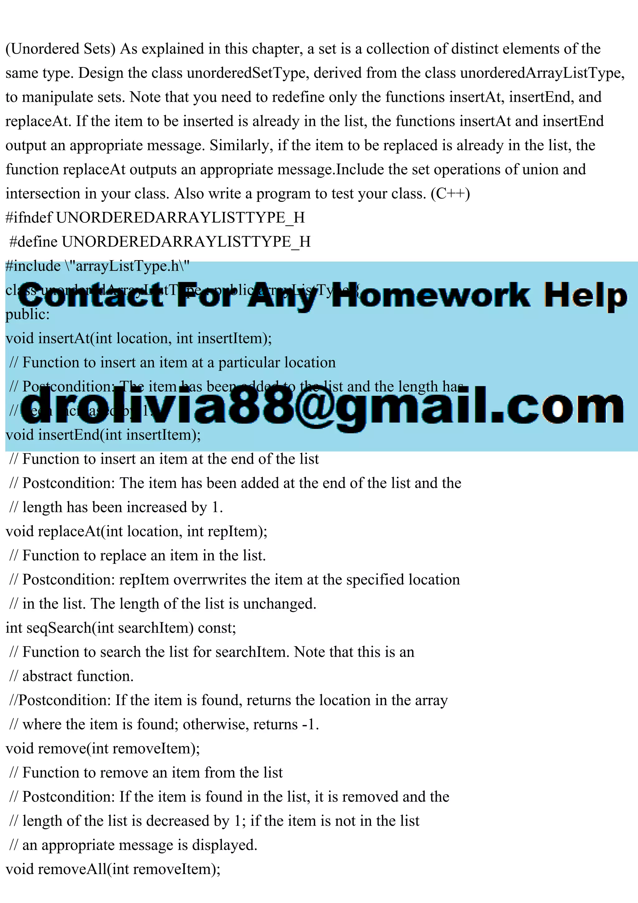 (Unordered Sets) As explained in this chapter, a set is a collection.pdf