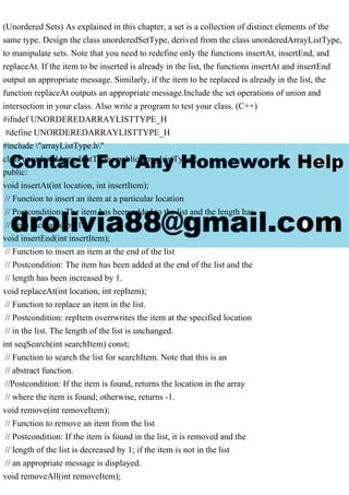 (Unordered Sets) As explained in this chapter, a set is a collection.pdf