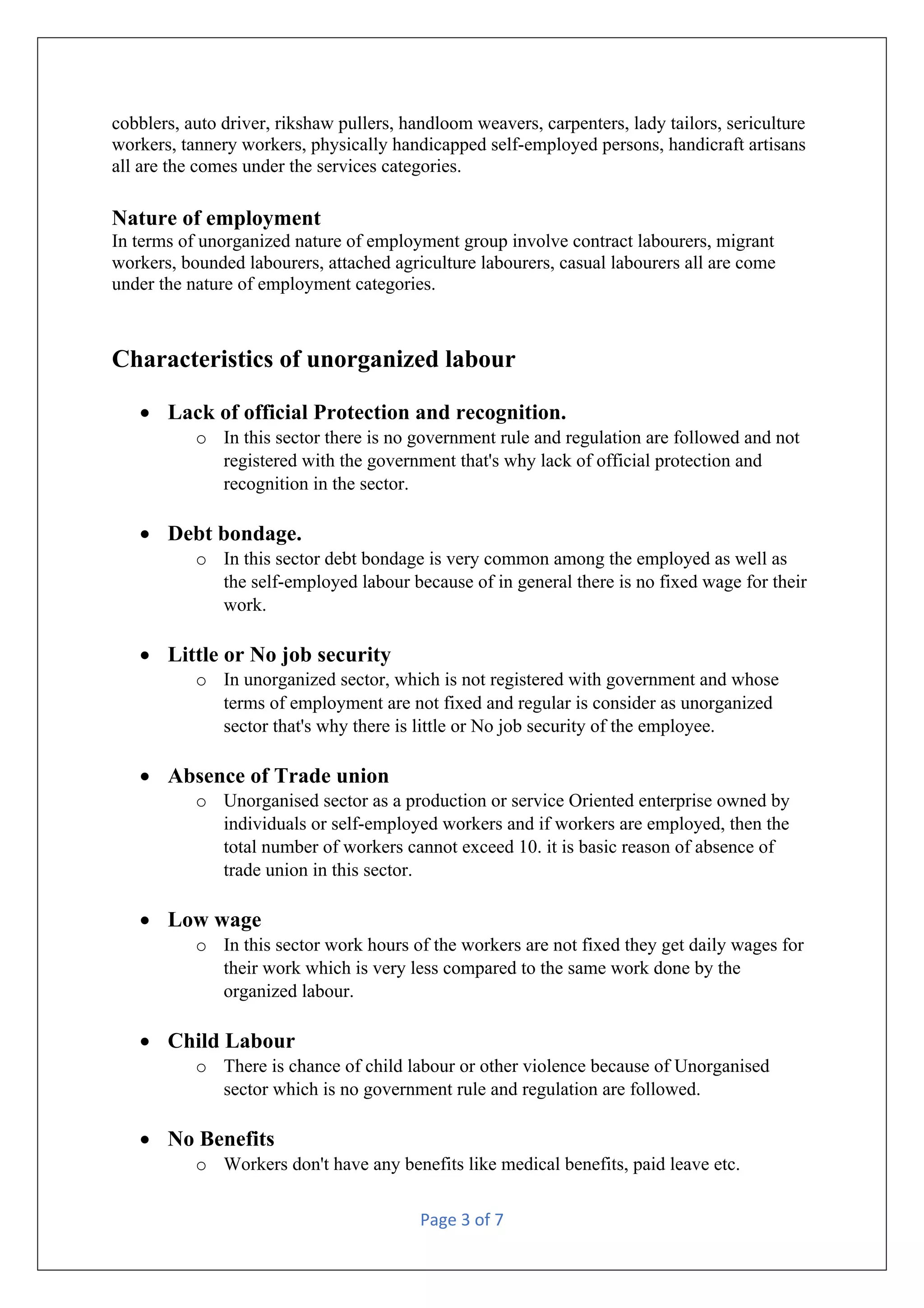 Unorganized labour | PDF