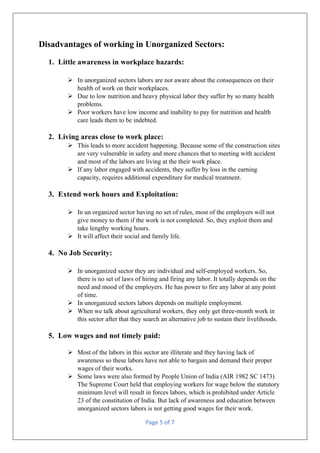 Unorganized labour | PDF