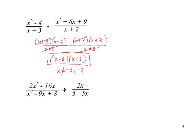 Precal 20S Multiplying and Dividing Rational Expressions | PPT