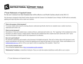 Common Core Unpacked Grade 3 | PPT