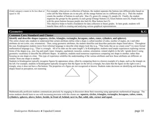 Math Common Core Unpacked kindergarten | PDF | Daycare and Pre-School ...