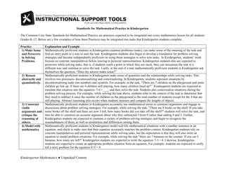 Math Common Core Unpacked kindergarten | PDF | Daycare and Pre-School ...