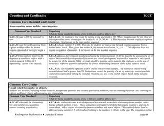 Math Common Core Unpacked kindergarten | PDF | Daycare and Pre-School ...