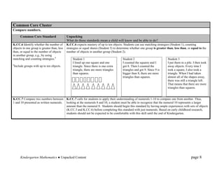 Math Common Core Unpacked kindergarten | PDF | Daycare and Pre-School ...