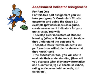 Unpacking Assessment Indicators | PPTX | Educational Assessment | Education