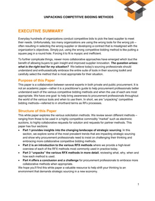 Unpacking Competitive Bidding Methods white paper | PDF