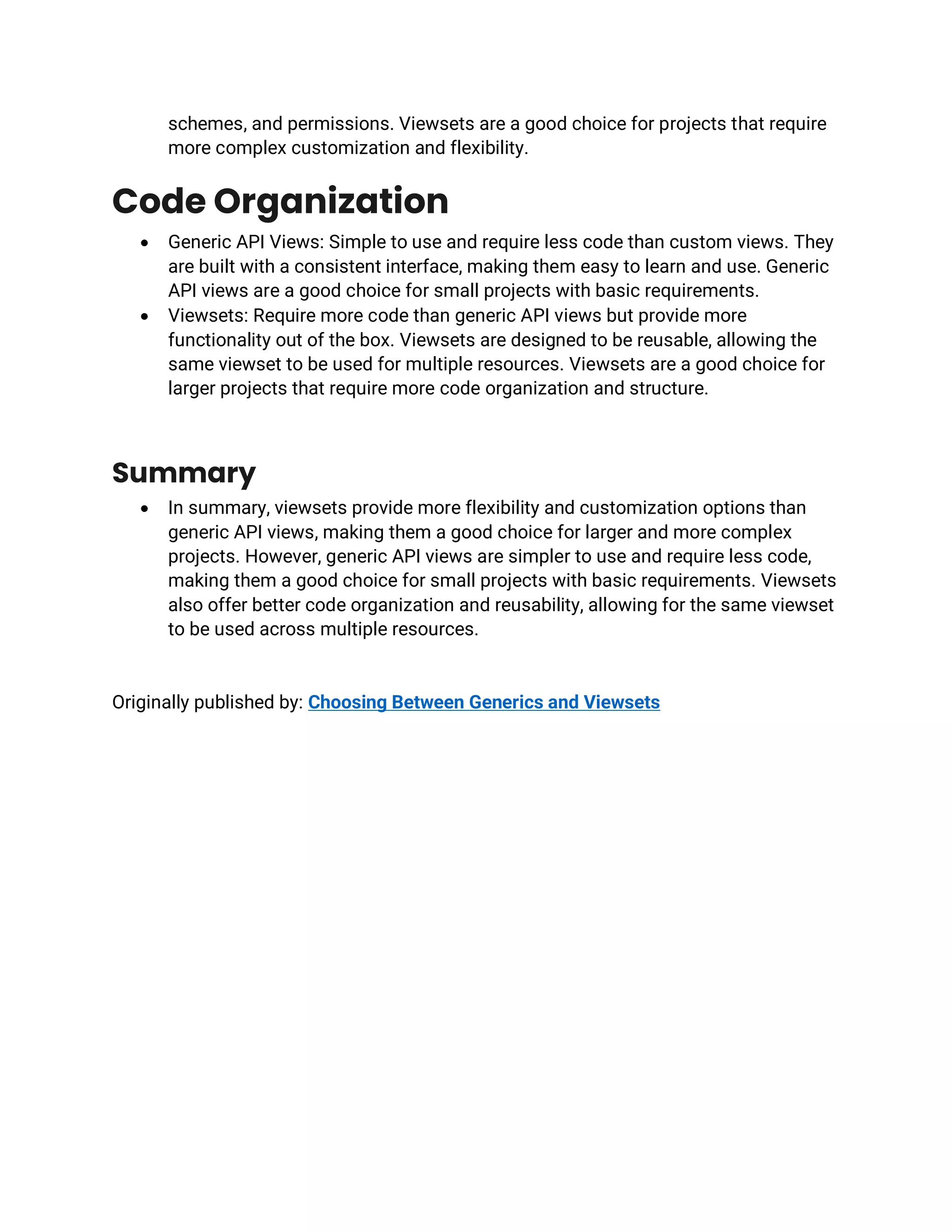 Unpacking Django's API Views: Choosing Between Generics and Viewsets | PDF