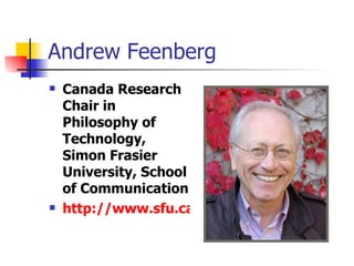 Unpacking Feenberg | PPT