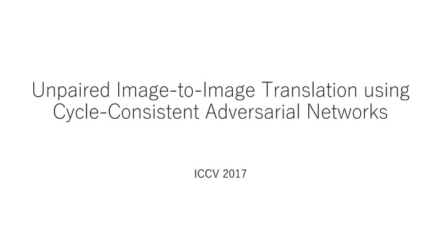 Unpaired Image To Image Translation Using Cycle Consistent Adversarial