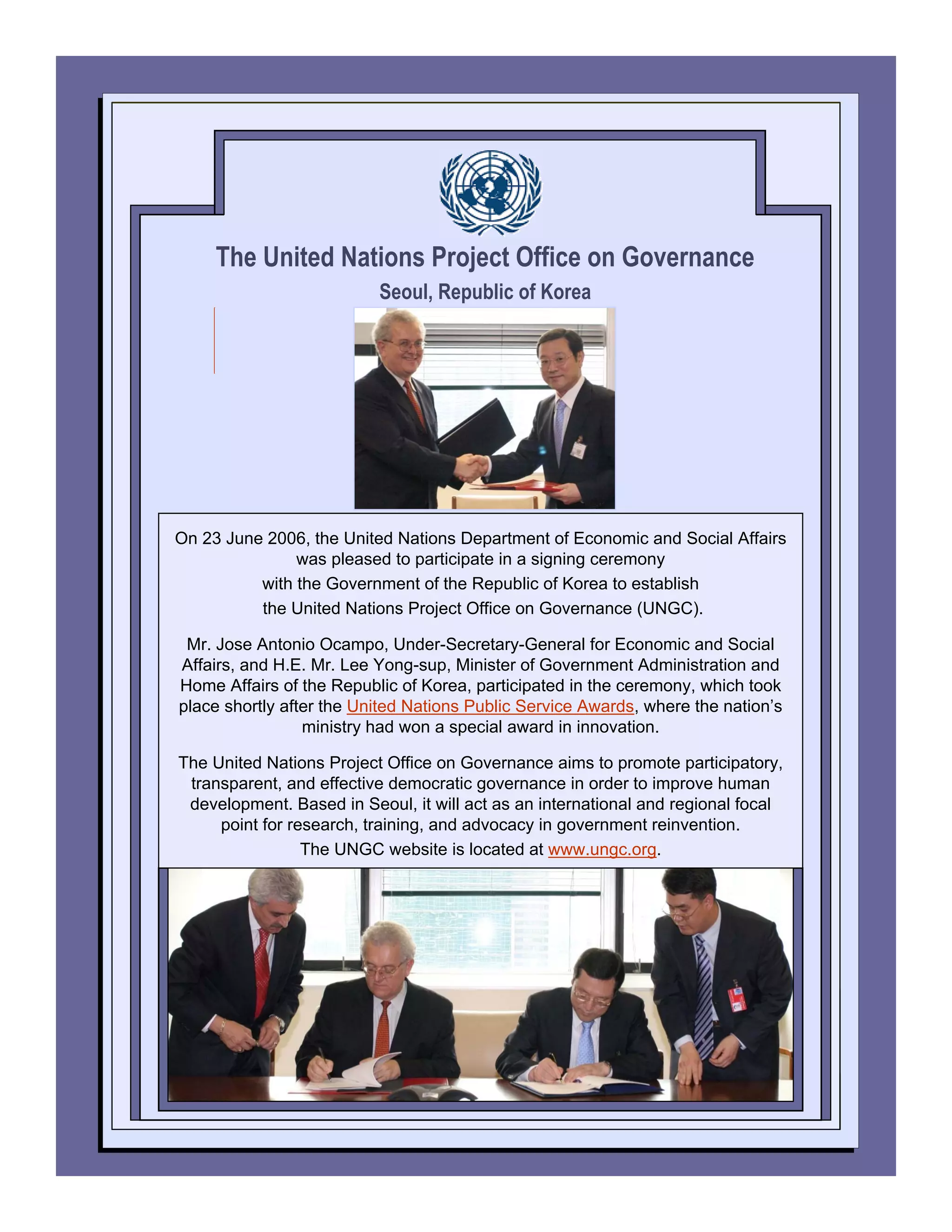 United Nations Project Office on Governance | PDF | Non-Profit ...