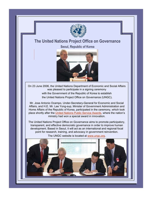 United Nations Project Office on Governance | PDF | Non-Profit Organizations | Industries