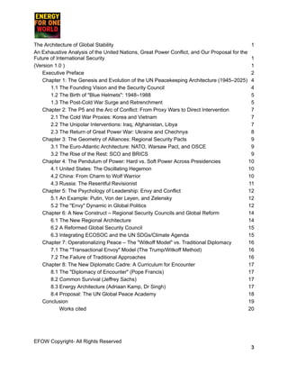 EFOW Brief: UN Peacekeeping, Security, and Reform Version 1.0 | PDF