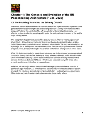 EFOW Brief: UN Peacekeeping, Security, and Reform Version 1.0 | PDF