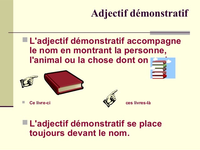Un peu de grammaire les adjectifs demonstratifs