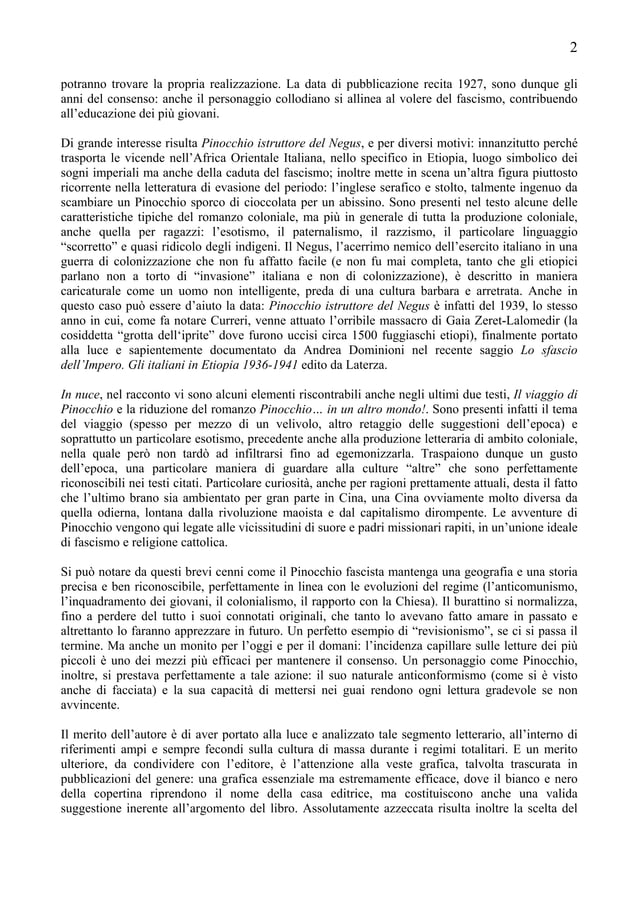 Un pinocchio in camicia nera | PDF