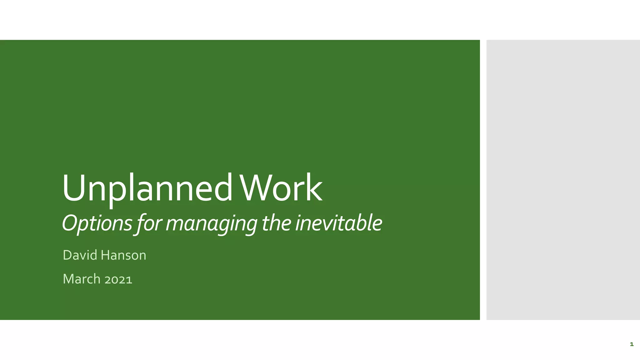 Unplanned Work: Options for managing the inevitable | PPTX | Resume Writing and Advice | Job Search